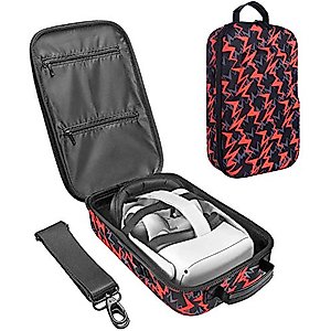 Akaigu Hard Travel Case for Oculus Quest VR Gaming Headset Controllers Accessories Waterproof Carring case （Red）