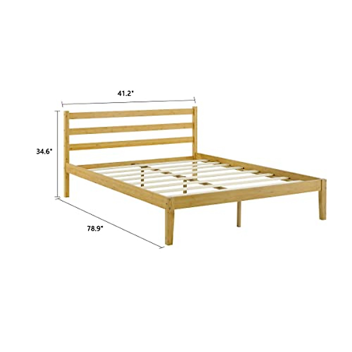 BIKAHOM Austin Solid Bamboo Platform Bed Frame, Twin, 10.5 Inch Modern Solid Bamboo Foundation with Headboard, Wooden Slat Support System, No Box Spring Needed, Easy Assembly, Bedroom Furniture, Honey
