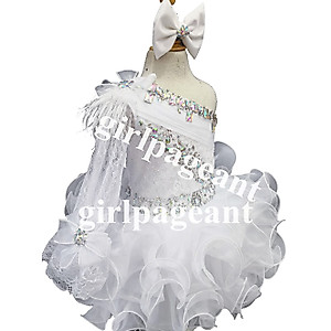 Jenniferwu G068 Infant Toddler Baby Newborn Little Girl's Pageant Party Birthday Dress White Size 4T