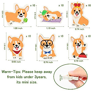 ANGOLIO 60Pcs Corgi Cartoon Erasers Back to School Gifts for Kids Animal Pencil Top Erasers Mini Kawaii Cartoon Corgi Eraser for Classroom Activities Rewards Game Prizes Corgi Birthday Party Supplies