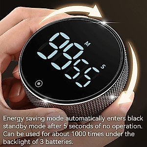 Eshome Digital Kitchen Timers, Magnetic Visual Timer Large LED Display Magnetic Countdown Countup Timer Volume Adjustable for Classroom Cooking Baking Teaching, Easy for Kids and Seniors (Black)