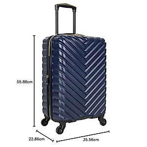 Kenneth Cole REACTION Madison Square Lightweight Hardside Chevron Expandable Spinner Luggage, Navy, 24-Inch Checked