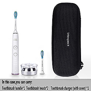 Case Compatible with Philips Sonicare 4100 5100 6100 6500 9300 9500 9700 9750 Rechargeable Electric Toothbrush.Electric Toothbrush Travel Case Carrying Case with Mesh Pocket for Accessories Charger.