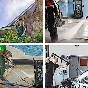 Electric Pressure Washer - 1900W High Pressure Power Wash Machine with Detergent Tank and Adjustable Nozzles for Home Use Cars/Garden/Patios/Driveways Cleaning (2300PSI), CETL Listed