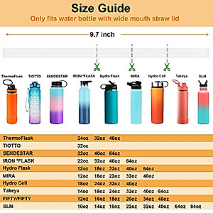 Desing Wish 6 PCS Replacement Straws Compatible with Hydro Flask/Stanley IceFlow Wide Mouth Bottle Straw Lid, BPA Free Water Bottle Straw for Wide Mouth Straw Cap with 3 Brushes and Some Stickers