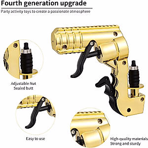 Champagne Gun 4th Generation Upgraded Party Shooter with Extended Range Perfect for Bachelorette Parties Birthdays Celebrations
