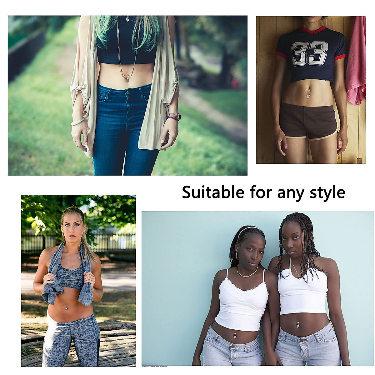 Belly Piercing Kit - Urknall Belly Button Piercing Kit Navel Piercing Kit with 14G Belly Button Jewelry 316L Steel Piercing Needles and Piercing Clamps for Navel Rings Piercing Kits Piercing Supplies