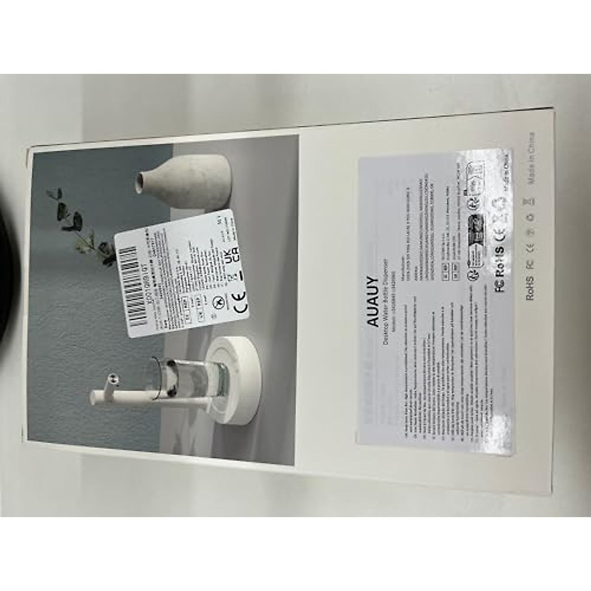 AUAUY Desktop Water Bottle Dispenser, Smart 6 Levels Table Top Water Dispensers for 5 Gallon & Universal Bottles, USB Portable Charging Automatic Water Jug Dispenser for Home,Office,Outdoor(Black)