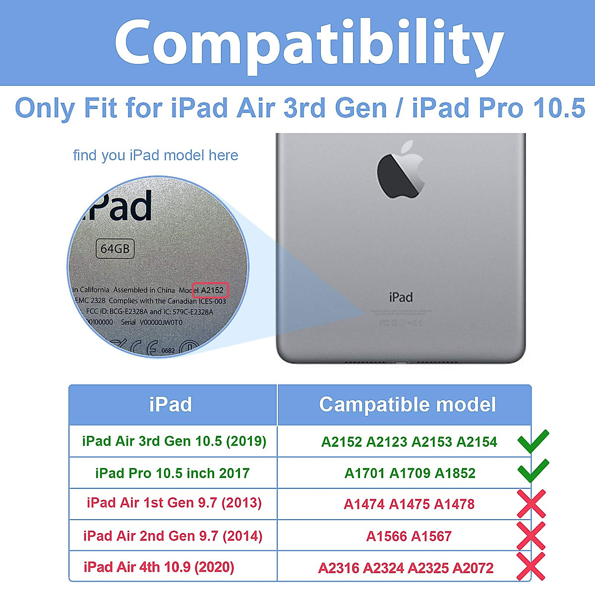 ProCase 1 Pack for 10.5" iPad Air 3rd 2019 / iPad Pro 2017 Screen Protector, Tempered Glass Film Guard for iPad 10.5 Air 3 / iPad Pro 10.5 2017