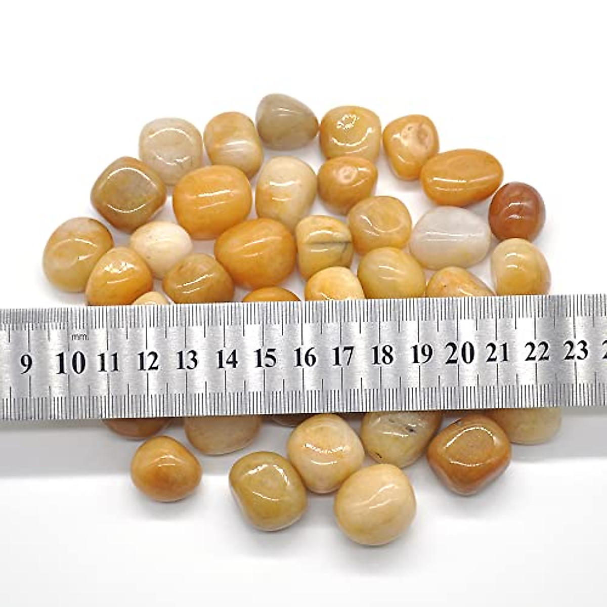 PacuM Natural Yellow Jade Crystal Tumbled Bulk Specime Gemstones Gem Aquarium Decoration LUZONGYUYIN (Size : 200g)