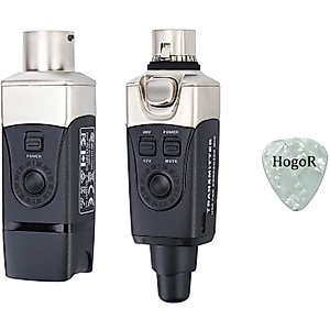 Xvive U3C Microphone Wireless Microphone XLR Transmitter and Receiver System, Audio Mixer, PA System, Microphone System for a Wide Range of Applications Bundled with HogoR Guitar Picks