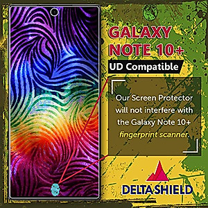 DeltaShield Screen Protector for Samsung Galaxy Note 10+ Plus (Note 10+ 5G, 6.8 inch Display) (2-Pack) (Slim Design for Cases) Anti-Bubble Military-Grade Clear TPU Film