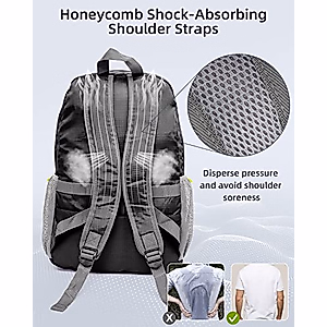 MULISOFT 30L Travel Packable Backpack, Foldable Hiking Backpack for Men & Women, Water-Resistant Lightweight Backpack for Camping, Outdoor, Cycling, Daypack with 8 Compartments