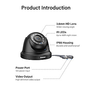 ANNKE 4-Packed HD-TVI 1080P Home Security Surveillance Cameras, 1080P Day Night Vision, IP66 Weatherproof Housing