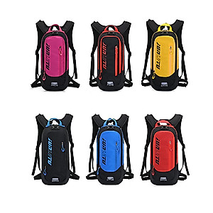 Croogo Bike Backpack Mountain Biking Daypack Water Rucksack Cycling Hiking Skiing Mtb Pack 2L Water Bladder,Yellow-SD-OT04