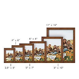 Renditions Gallery 3.5x5 inch Picture Frame Set of 2 High-end Modern Style, Made of Solid Wood and High Definition Glass Ready for Wall and Tabletop Photo Display, Walnut Frame