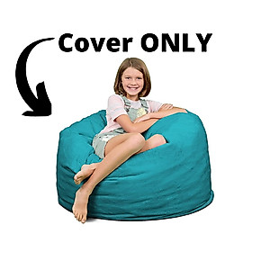 ULTIMATE SACK 3000 (3 ft.) Bean Bag Chair Cover in Multiple Colors: Cover ONLY. (3000, Red Suede)