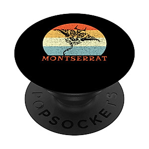 Montserrat, West Indies Vintage Tribal Manta Ray Vacation PopSockets Swappable PopGrip