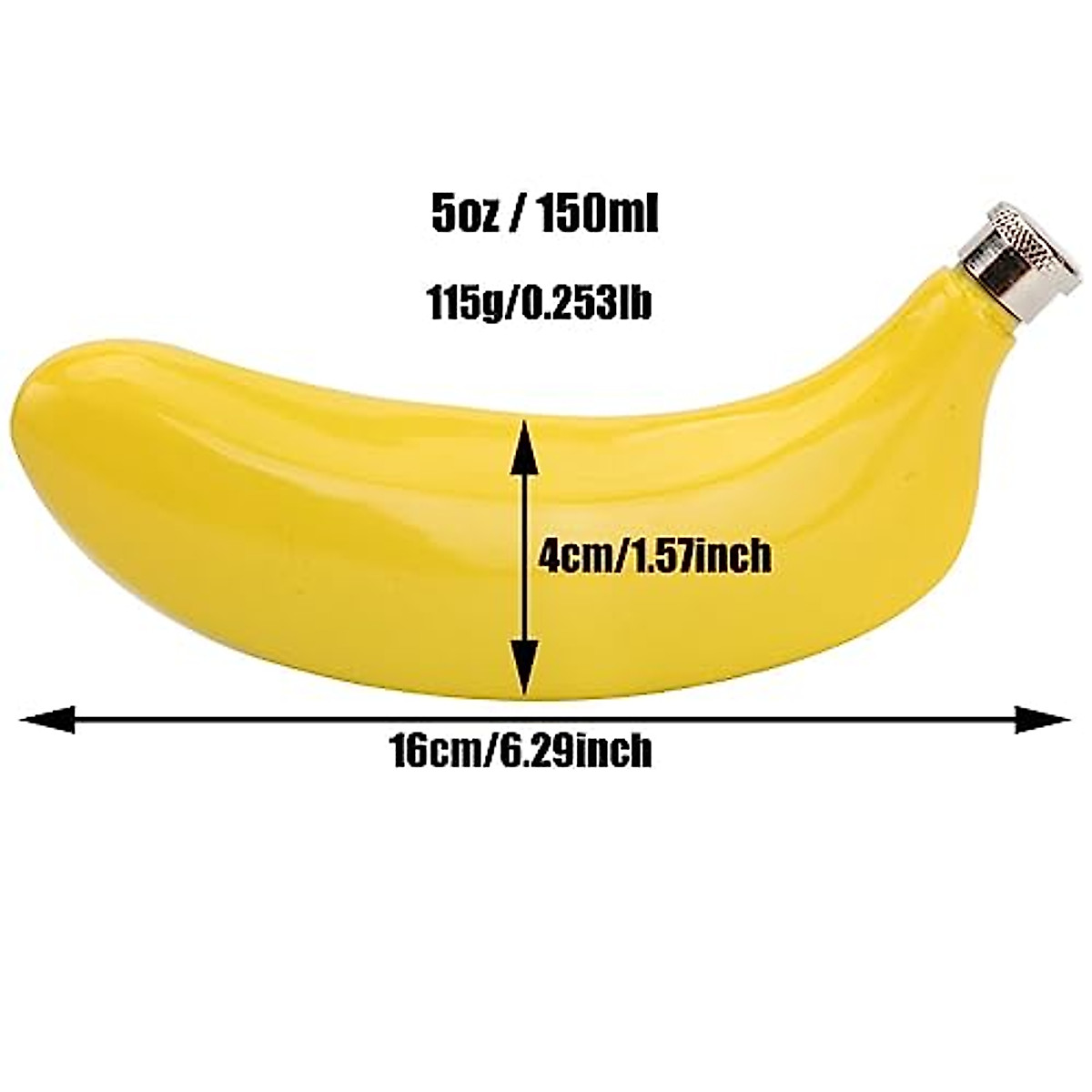 Banana Flask for Liquor Disguise for Men Women 5 oz Pocket Hip Flask with a Funnel for Funny Gift Hidden Whiskey Bottle Alcohol Pot for Men Traveling Fishing Hunting Hiking Camping