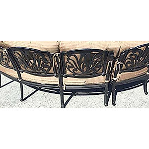 Cast Aluminum Curved Outdoor Sofa Elisabeth 2 Piece Patio Set Desert Bronze
