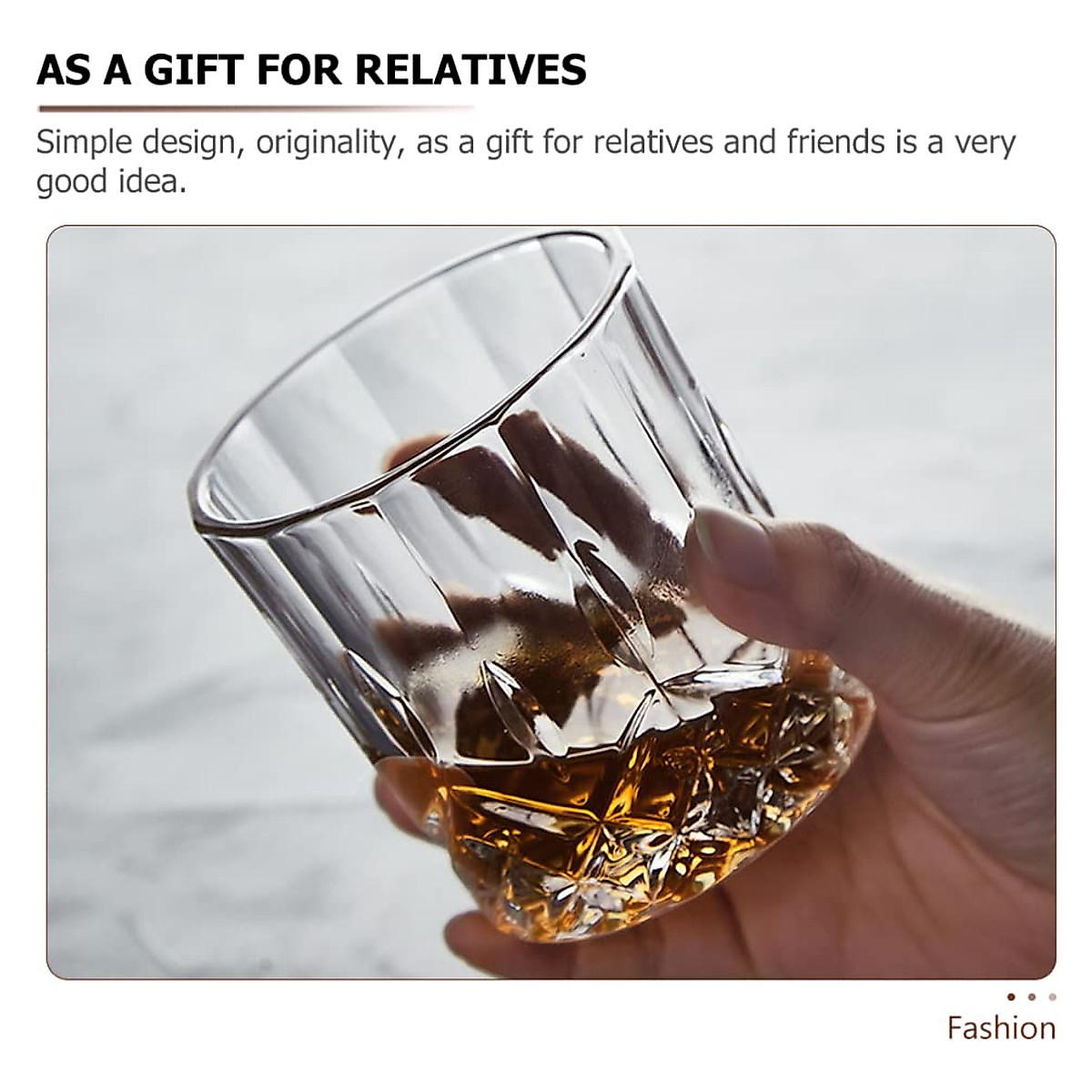 Old Fashioned Whiskey Glasses, 7 Oz Glasses for, Whiskey Glasses Set of 4 for Cocktail Bourbon Liquor ( 3.3 x 3 Inch )