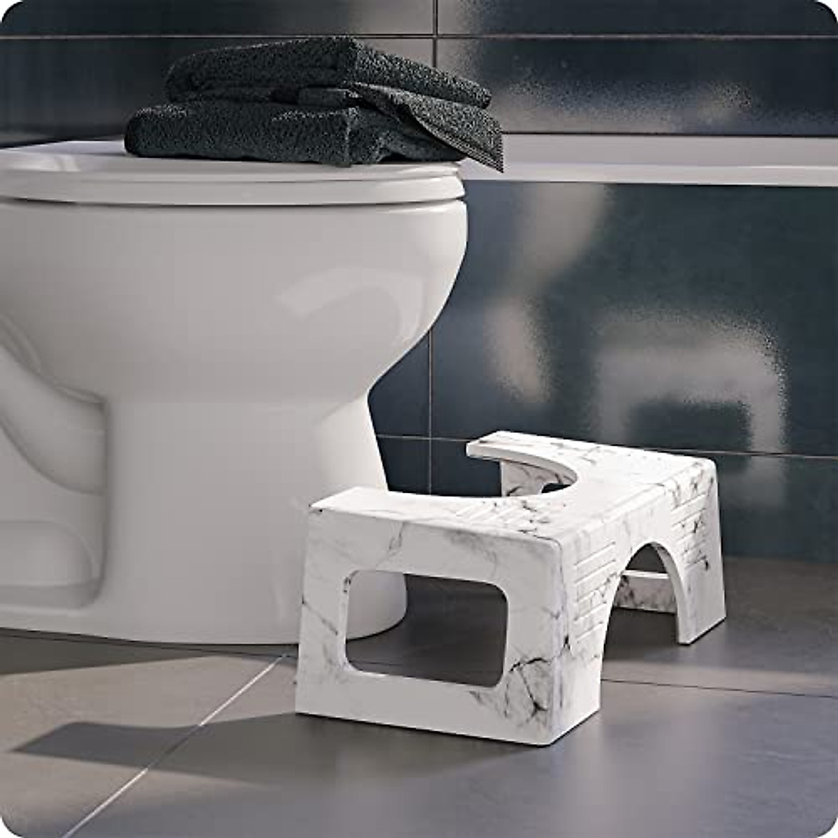 Squatty Potty Carrara Marble Toilet Stool, Gray, 1 Count