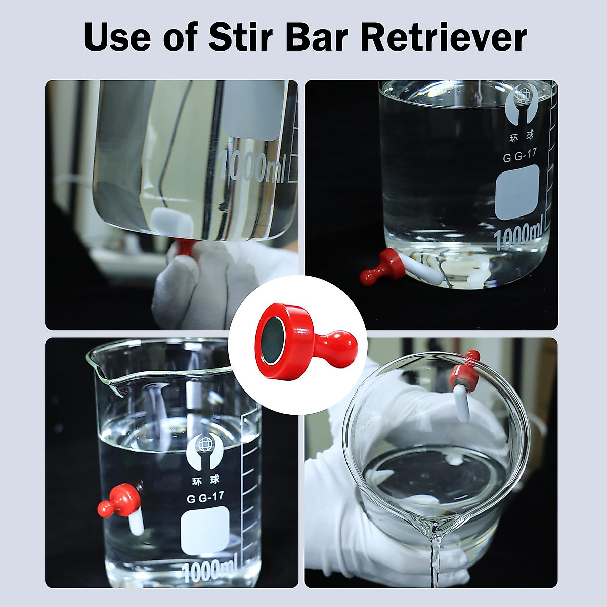 LVDALAB Magnetic Stirrer, Mini Magnetic Stir Plate with 4 Pcs Stir Bars and 1Retriever, 3000RPM Magnetic Stirrer Mixer Lab Stirrers, Max Capacity 2000ml, Brushless DC Motor 5 Gear Speed-Yellow