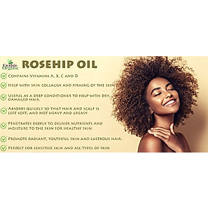 cocojojo Rosehip Oil for Face, Rose Oil for Face, Rose Hip Oil for Face, Rosehip Oil, Pure Unrefined Cold Pressed All Natural for Hair Skin Face Body Nails - 16 Oz
