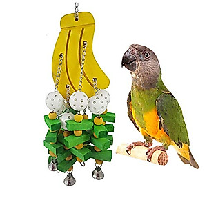 Keersi Medium Large Bird Chew Toy Wood Block for Parrot Parakeet Cockatiel Conure Cockatoo African Grey Macaw Eclectus Amazon Lovebird Budgie Cage