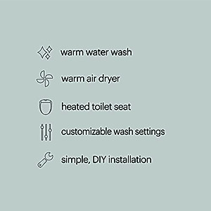 Brondell Swash Electronic Bidet Toilet Seat LE89, Fits Elongated Toilets, White – Side Arm Control, Warm Air Dryer, Strong Wash Mode, Stainless-Steel Nozzle, Nightlight and Easy Installation