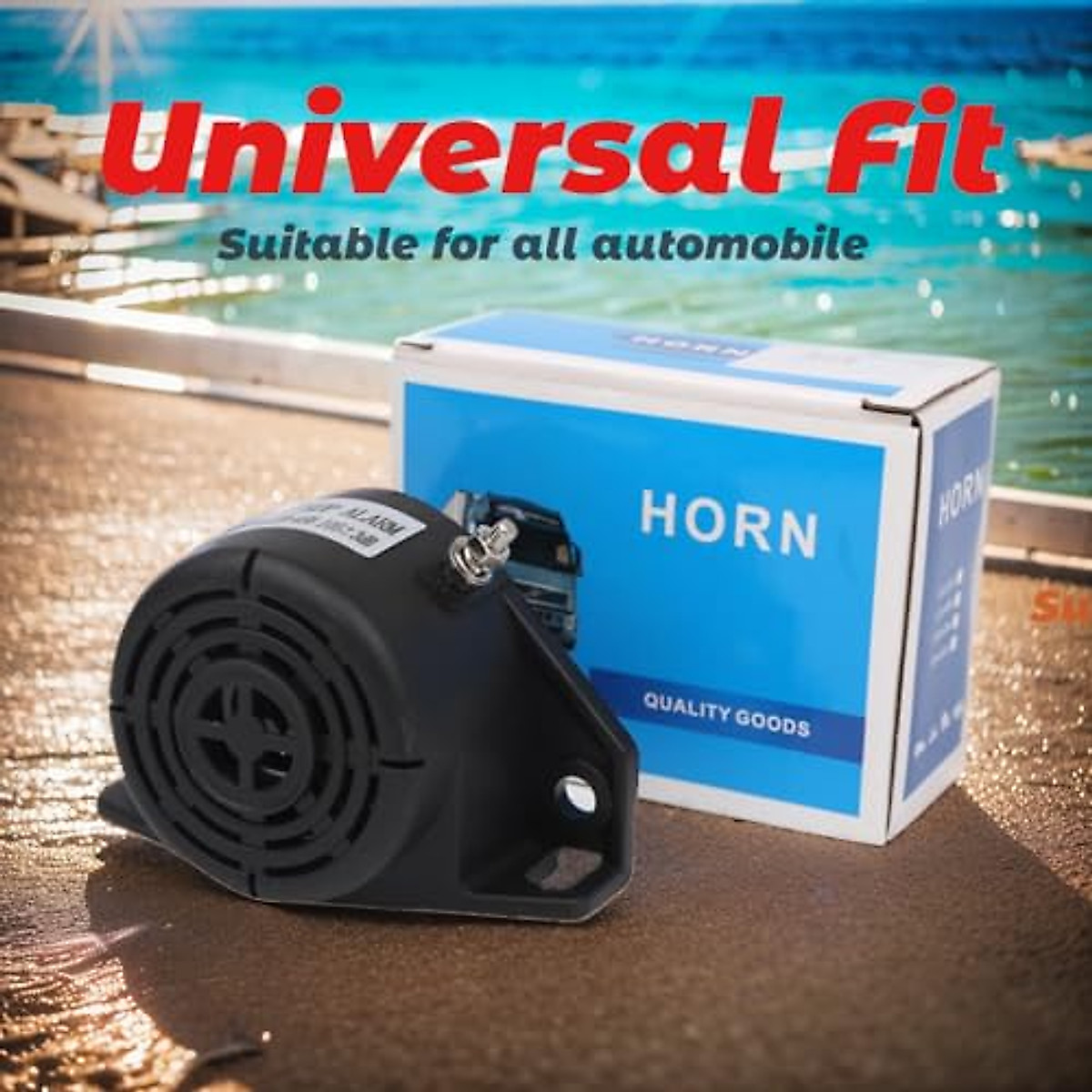 AKIZIDS 12V-48V Backup Warning 110±3db Reverse Horn Truck Back-up Alarm with Super Loud Beeper Tone for Trucks,forklifts,Lorry Heavy Vehicles