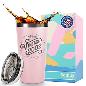 Sodilly Tumbler for 21st Birthday Celebration - Ideal 21st Birthday Gifts for Him - 21st Birthday Ideas - Perfect for Brother or Male Friend - Great 21st Birthday Decorations for Him - 16 oz Black