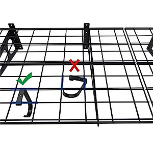 FLEXIMOUNTS 2-Pack 2x6ft Garage Shelving with Hooks 24-inch-by-72-inch Wall Shelf Garage Storage Racks Floating Shelves, Black