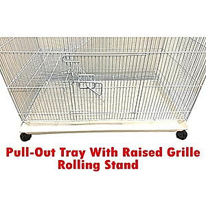 Extra Large 3/5-Levels Guinea Pig Hamster Rodent Degu Dagus Ferret Chinchilla Sugar Glider Squirrel Rat Mice Rabbit Cat Critter Cage (30" Wide x 18" Deep x 55" Tall, White)