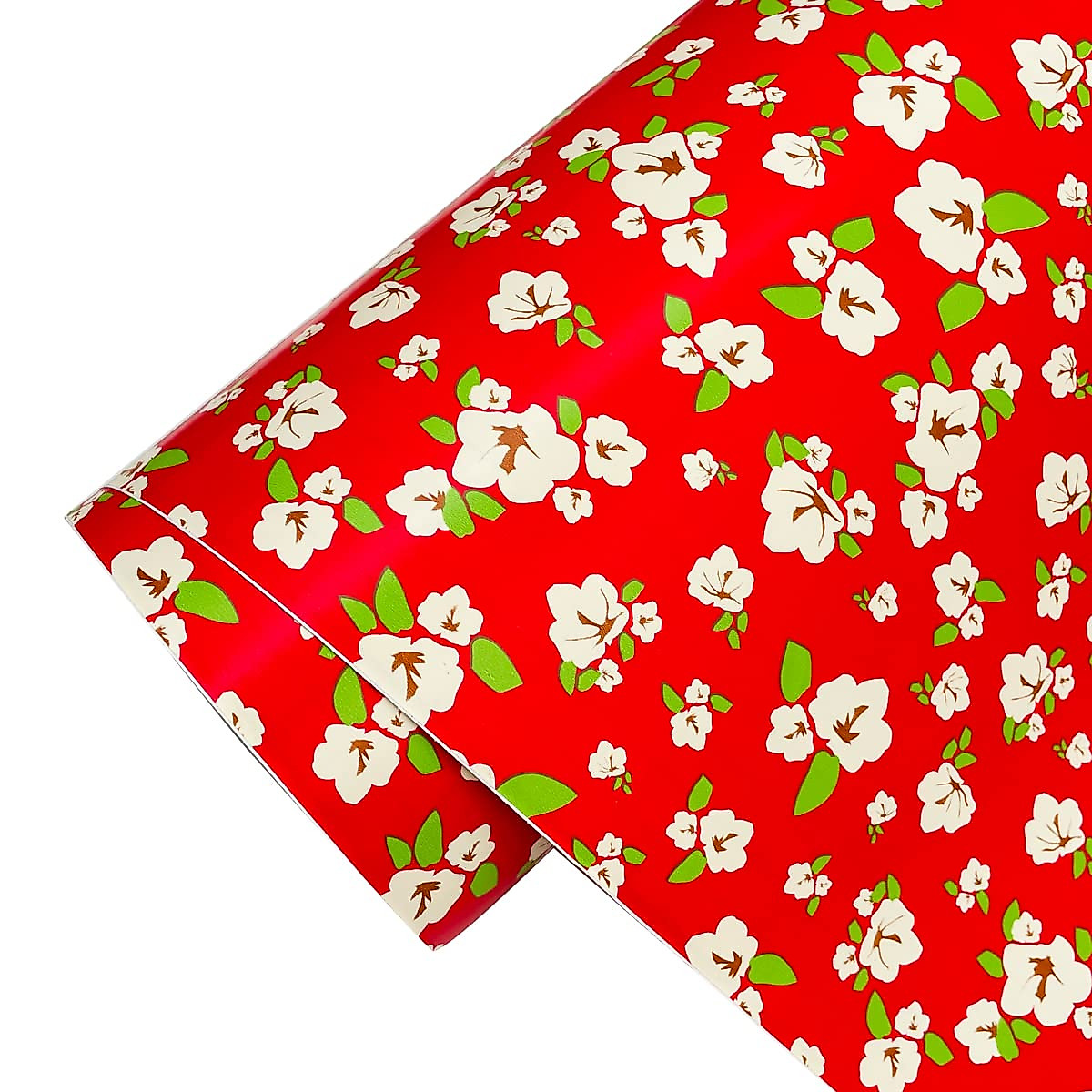 Yifely Vintage Red Shelving Paper Peel & Stick Floral Shelf Liner Countertop Drawer Sticker Redo Old Locker 17.7 Inch by 9.8 Feet