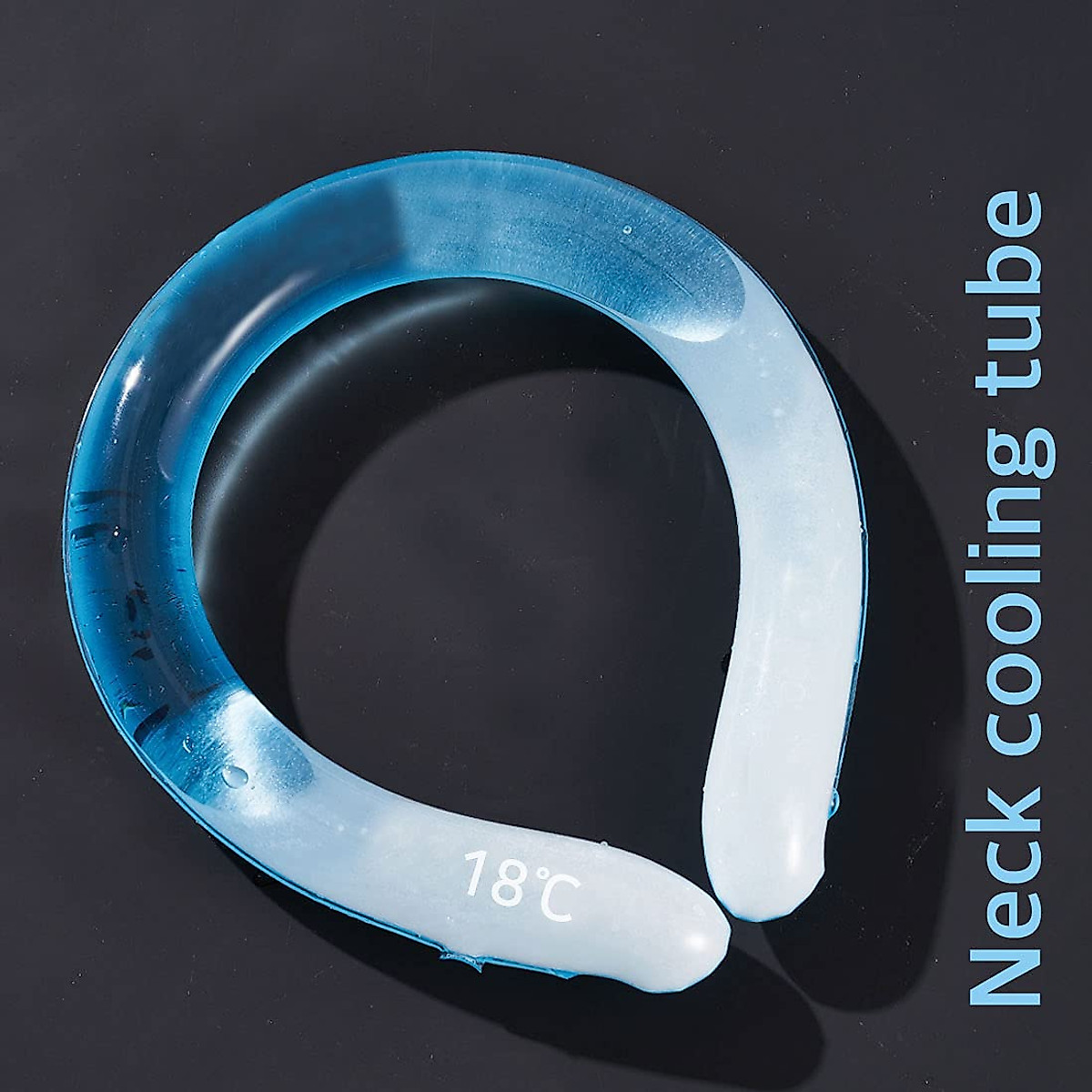 Jelly farm Neck Cooling Tube, Neck Cooler for Summer Outdoor Sports, Reusable Neck Cooling Wrap, Neck Wearable Gel Ice Pack (Round),Blue