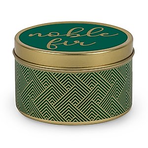 Paraffin-Free Scented Candle in Gold Tin, Vegan Palm Wax Candles, Spicy & Christmassy Scented Candles, Holiday or Birthday Gifts for Women & Men, 30-Hour Burn Time, 6 oz - GoodLight (Noble Fir)