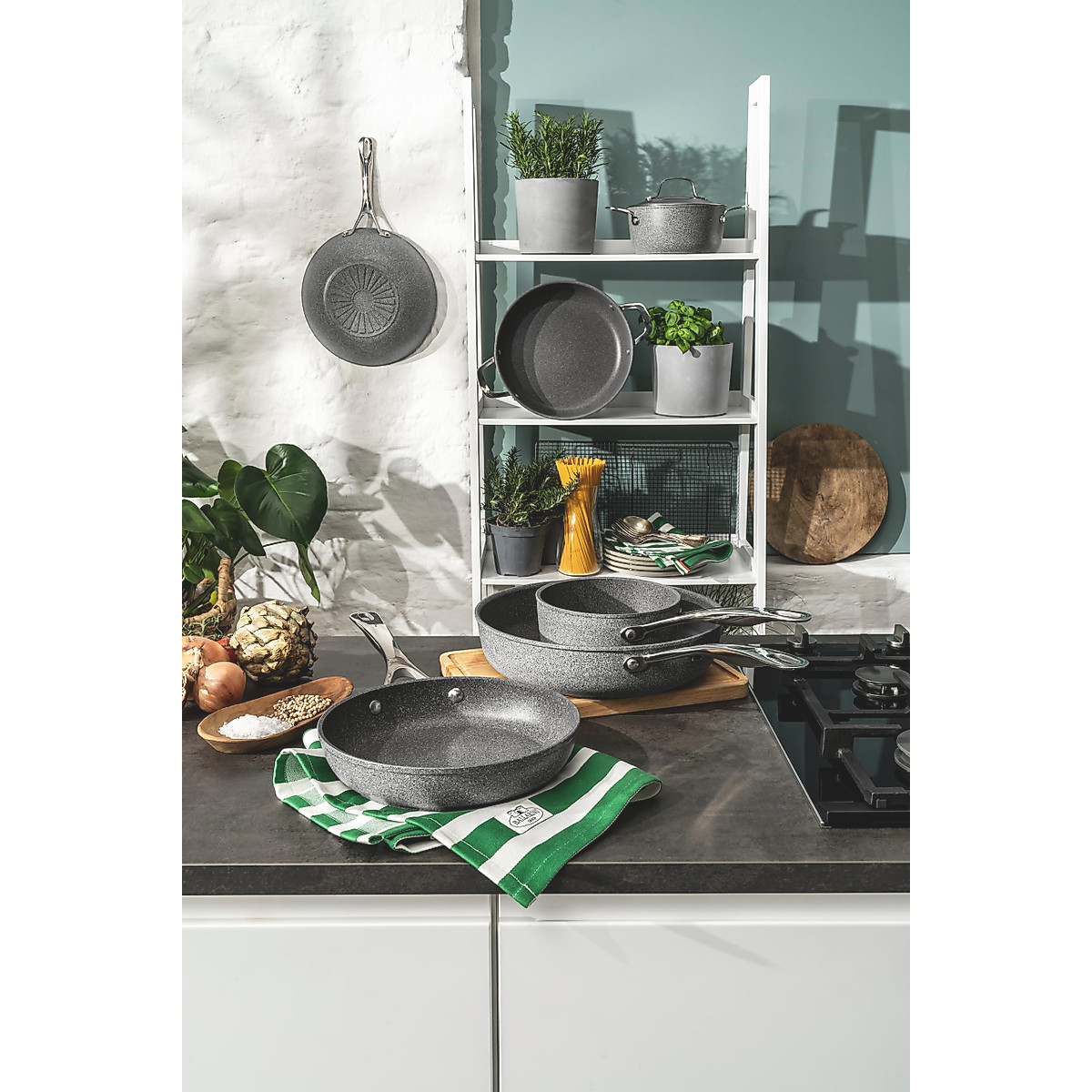 Ballarini 75002-822 Salina Frying Pan, 11.0 inches (28 cm), Made in Italy, Induction Compatible, Granitium, 7-Layer Coating