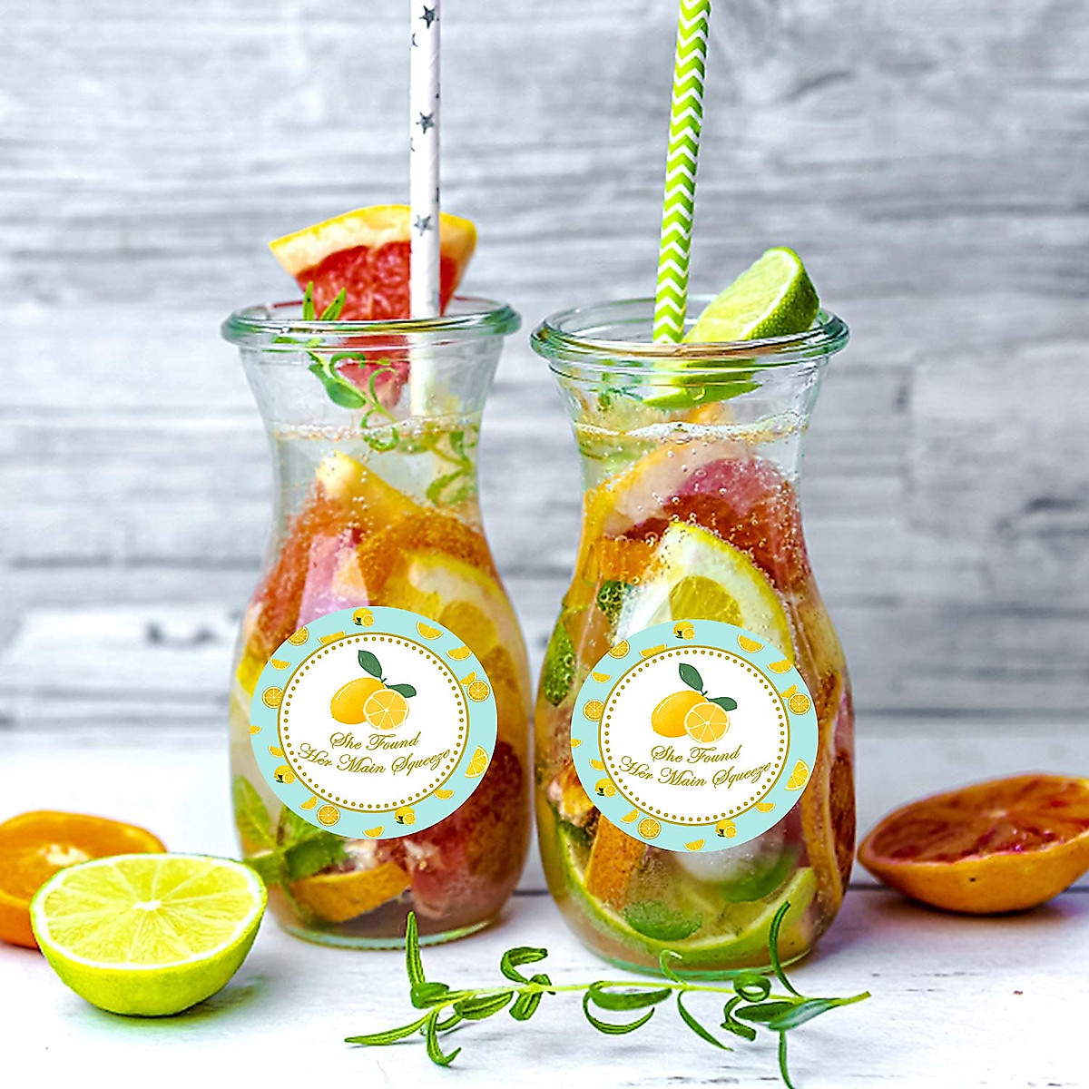 She Found Her Main Squeeze Lemon Bridal Shower Favor Stickers,Lemon Stickers Great for Party Favors, Envelope Seals and Goodie Bags,2 inches 180pcs.