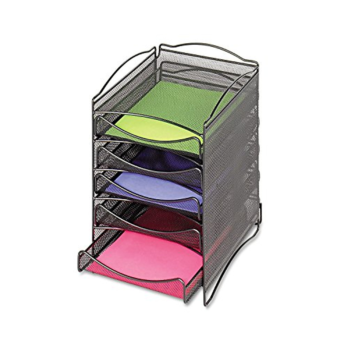 Safco 9432Bl Onyx Stackable Literature Organizer Five-Drawer Black