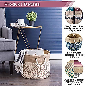 DII Burlap Storage Collection Collapsible Bin, Large Rectangle, 17.5x12x15, Teal