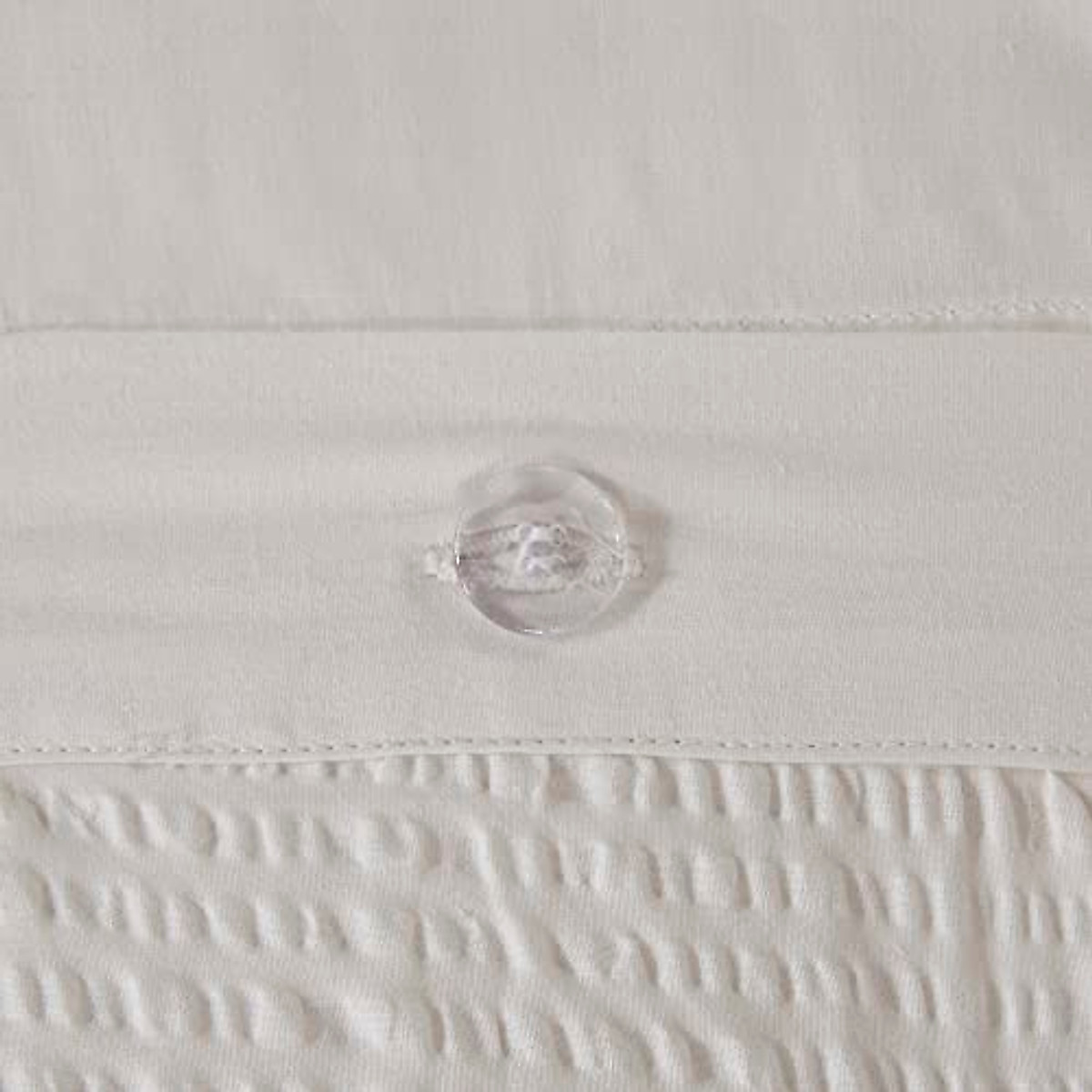 Madison Park Amaya 100% Cotton Duvet Set - Seersucker Design with Tassel Trims Accent, Breathable Cover for Comforter, All Season Bedding with Matching Sham, Full/Queen(90"x90") Ivory 3 Piece