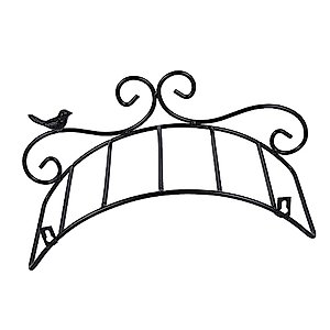 JEWEDECO Hose Wrought Iron Frame Garden Hose Hanging Hook Hose Holder Decorative Garden Hose Storage Outdoor Hose Garden Hose Reels for Outside Water Hose Hanger Wall Water Pipe Bracket