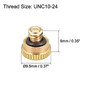 uxcell Misting Nozzle Plug, UNC10-24 Screw Thread Brass for Outdoor Cooling System, 20 Pcs (9mm Height)
