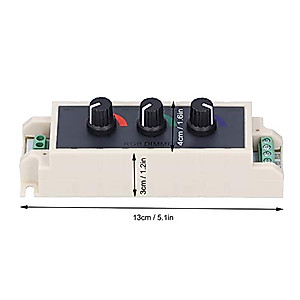 AUHX RGB Controller, 3‑Channel Adjustable RGB Knob Dimmer, for RGB Modules LED Strip Light