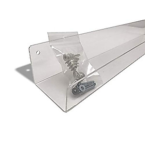 18" Clear Acrylic Floating Shelf, Wall Mounted Nursery Kids Bookshelf, Invisible Spice Rack, Clear Set of 1