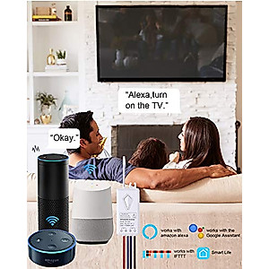 Smart Light Switch - Thinkbee 2.4Ghz WiFi Wireless Light Switch kit, Compatible with Alexa, Google Assistant and IFTTT, Outdoor 1969ft Indoor 164ft Remote Control, No Hub Required, Ceiling LED Lamp