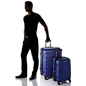 Rockland Melbourne Hardside Expandable Spinner Wheel Luggage, Blue, 2-Piece Set (20/28)