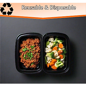 Mr Miracle Meal Prep Containers with Lids - 50 Pack, 24 Oz Take Out Containers With Lids - Leakproof, Microwave & Freezer Safe Disposable Food Containers for Meal Planning & Storage
