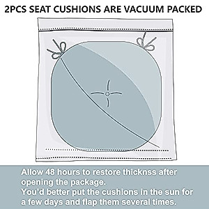 LVTXIII Outdoor All Weather Bistro Seat Cushions, Comfortable Fluffy Tufted Patio Chair Cushions Round 15”x15”x4” Set of 2 for Home Garden Furniture, Navy Textured